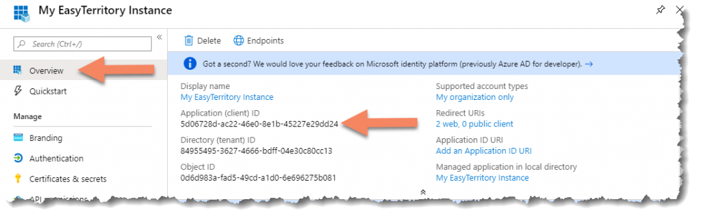 Azure AD Configuration for EasyTerritory | EasyTerritory