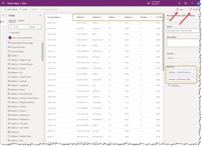 Mapping Records from a Common Data Service view | EasyTerritory