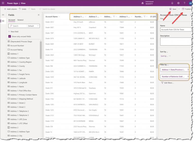 Mapping Records from a Common Data Service view | EasyTerritory