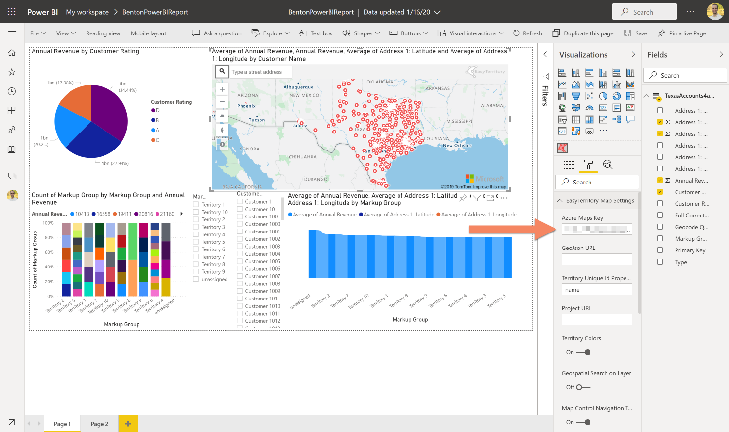 Configuring the EasyTerritory Territory Visual for Power BI