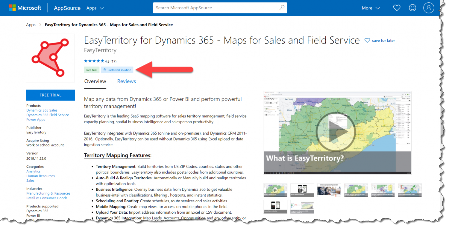 EasyTerritory Earns the Preferred Solution Badge from Microsoft | EasyTerritory