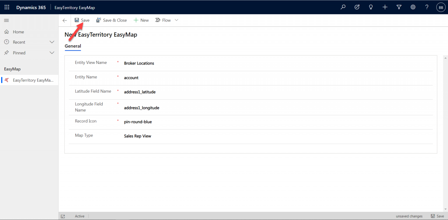 Configuring the EasyMap PCF Control | EasyTerritory