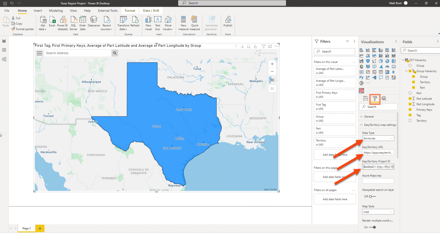 Configuring EasyTerritory Visual for Power BI