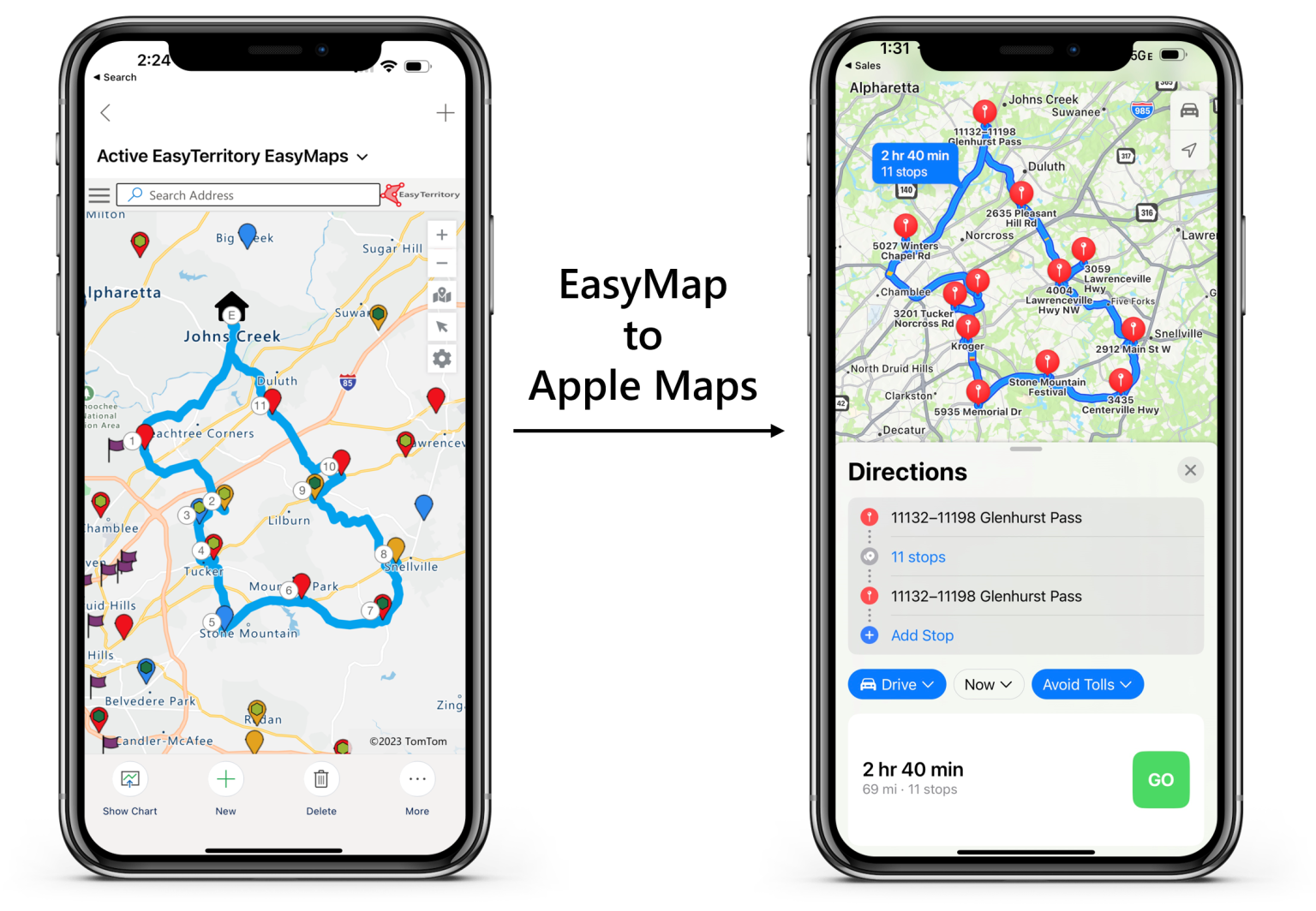 EasyMap PowerApp V2 | Multi-Stop Route Planning | EasyTerritory